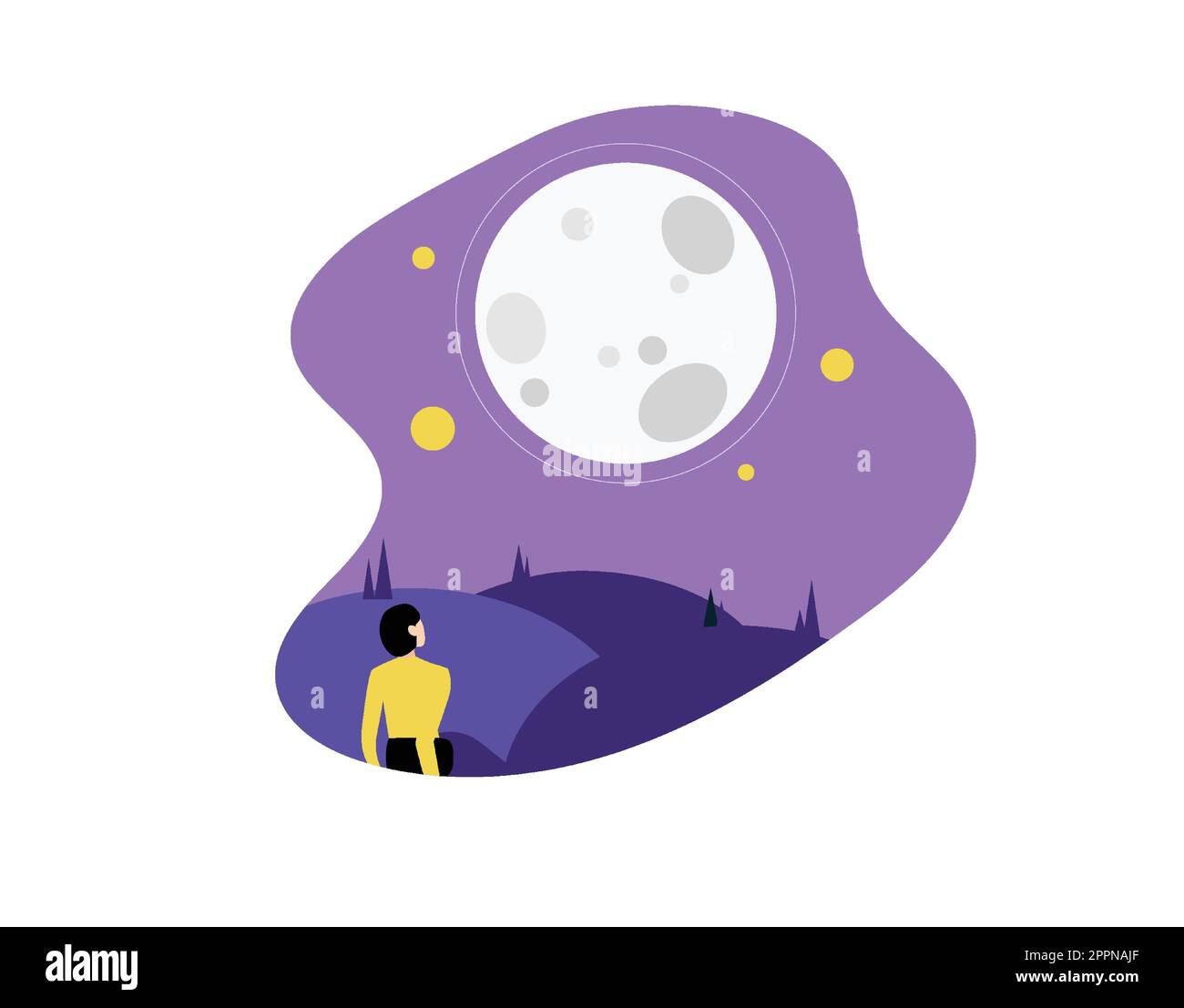 Looking at the stars woman Stock Vector Images - Alamy