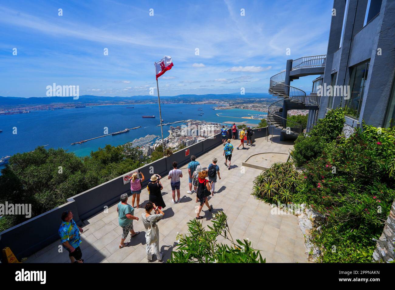 Observation platform at the top of the rock of Gibraltar - Vertical ...