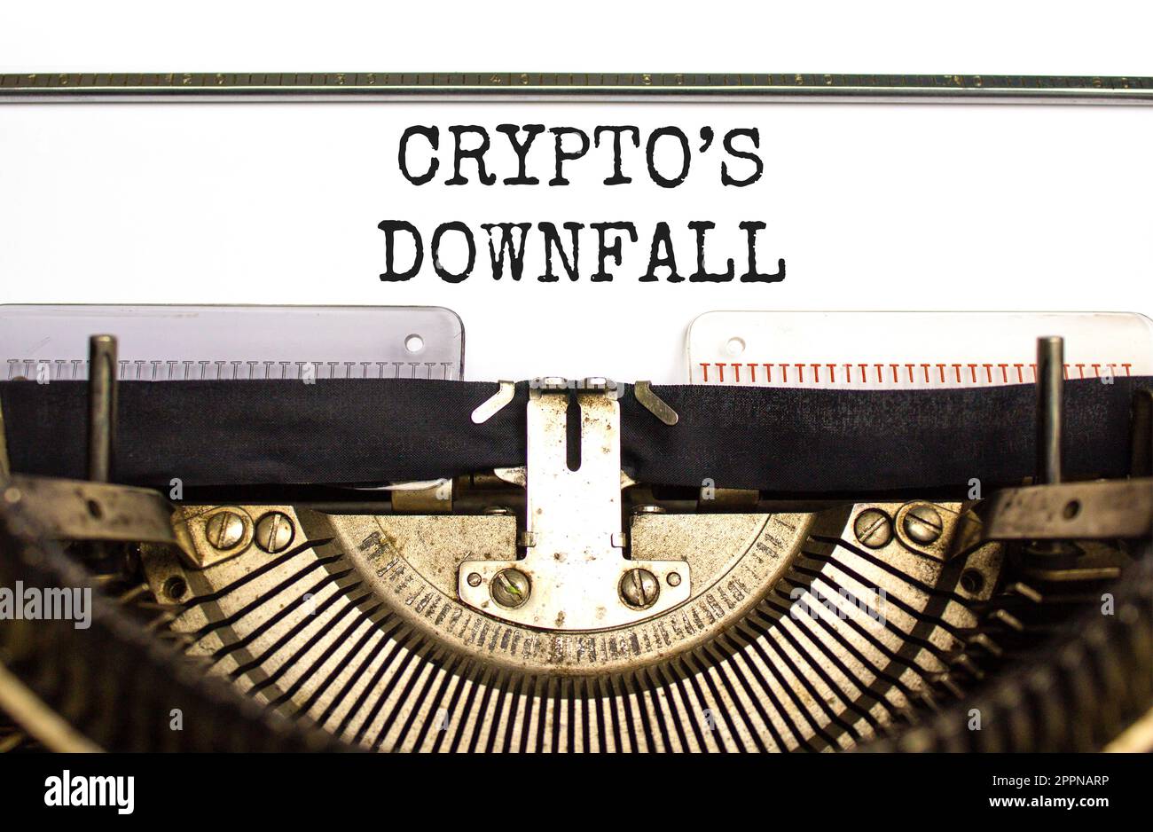 Crypto downfall symbol. Concept words Cryptos downfall typed on old ...