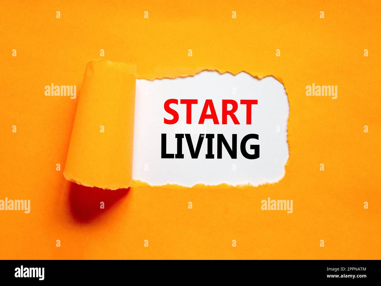 Start living symbol. Concept words Start living on beautiful white ...