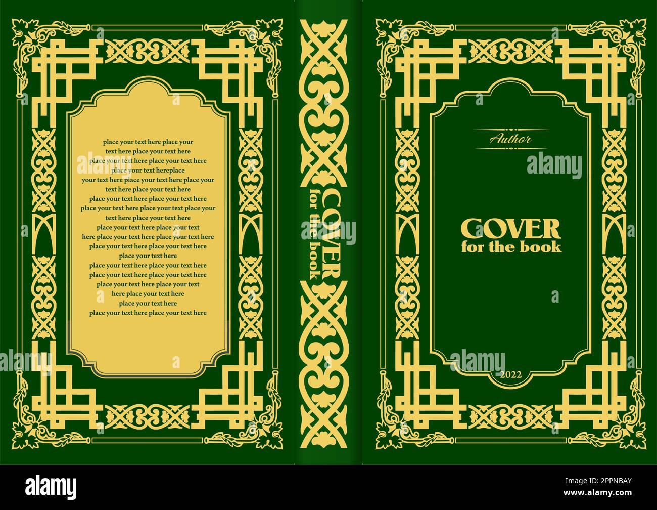 Ornate book cover and Old retro ornament frames. Royal Golden style ...