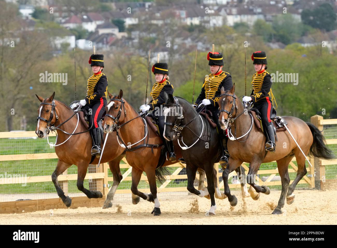 Soldiers in the Kings Troop Royal Horse Artillery (KTRHA) take part in ...