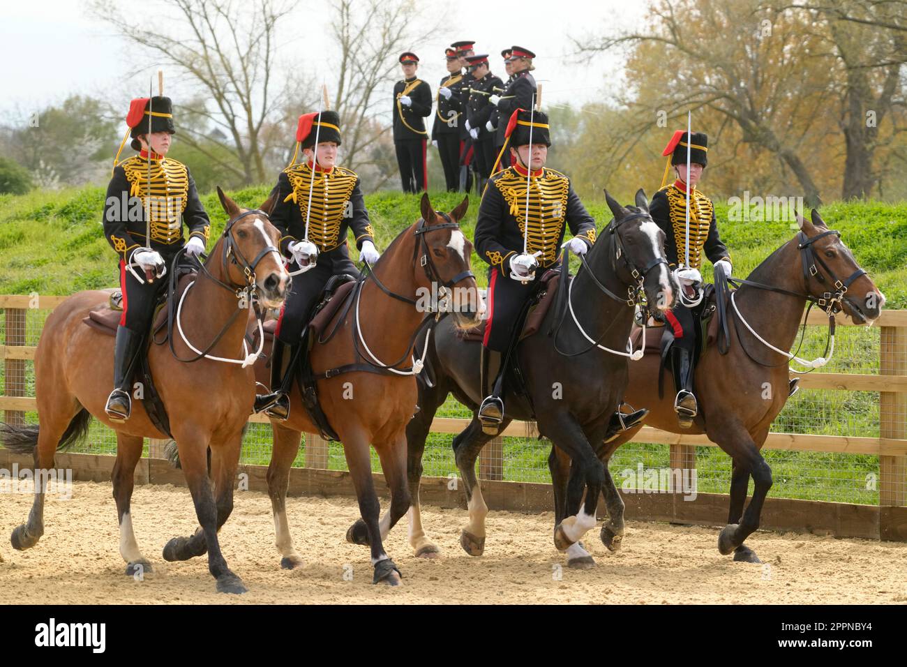 Soldiers in the Kings Troop Royal Horse Artillery (KTRHA) take part in ...
