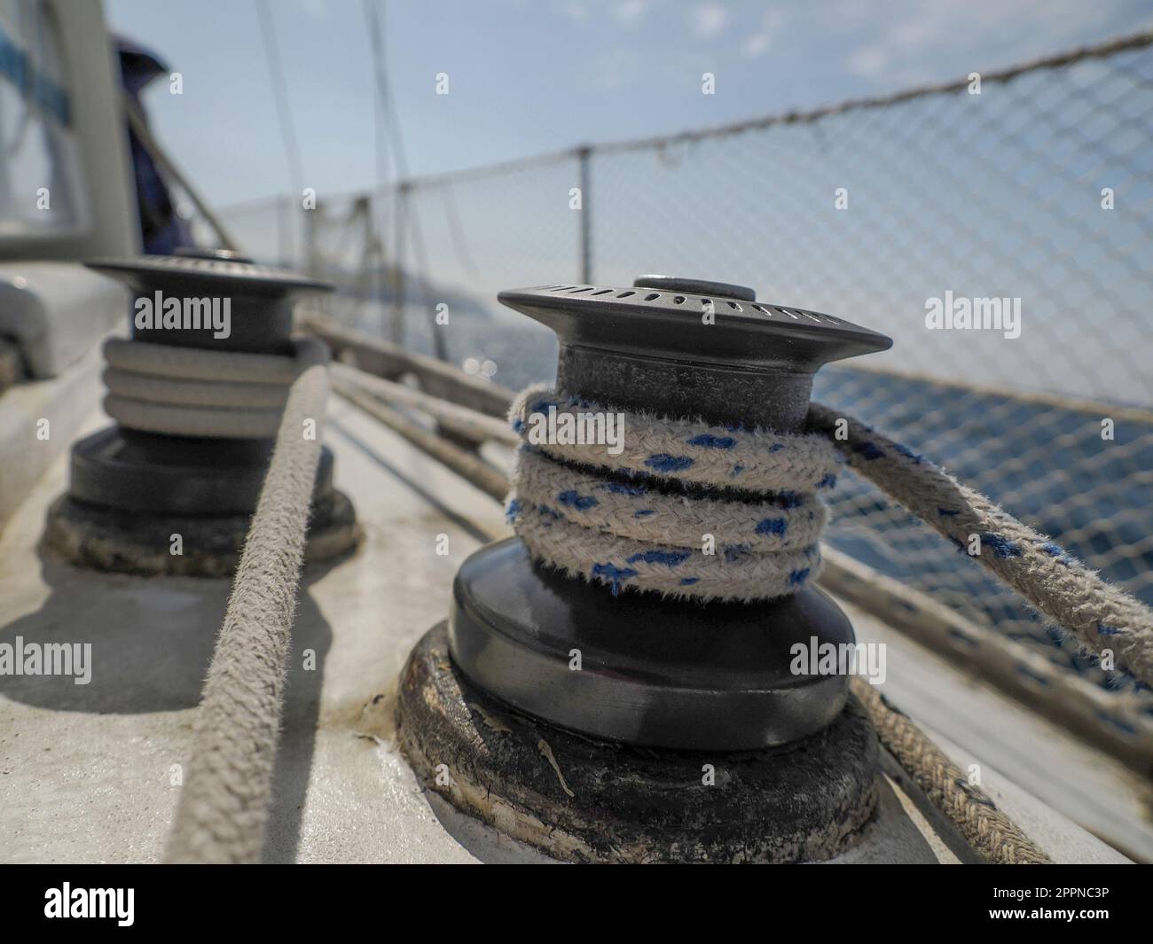 old sailboat pulley sheet winch sail detail Yachting. Sailing winch and ...