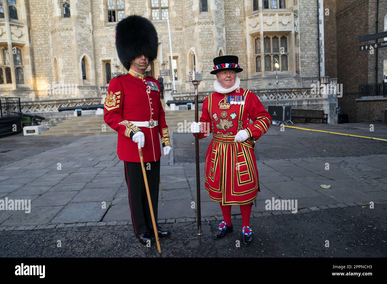 File photo dated 5/10/2022 of Garrison Sergeant Major Vern Stokes (left ...