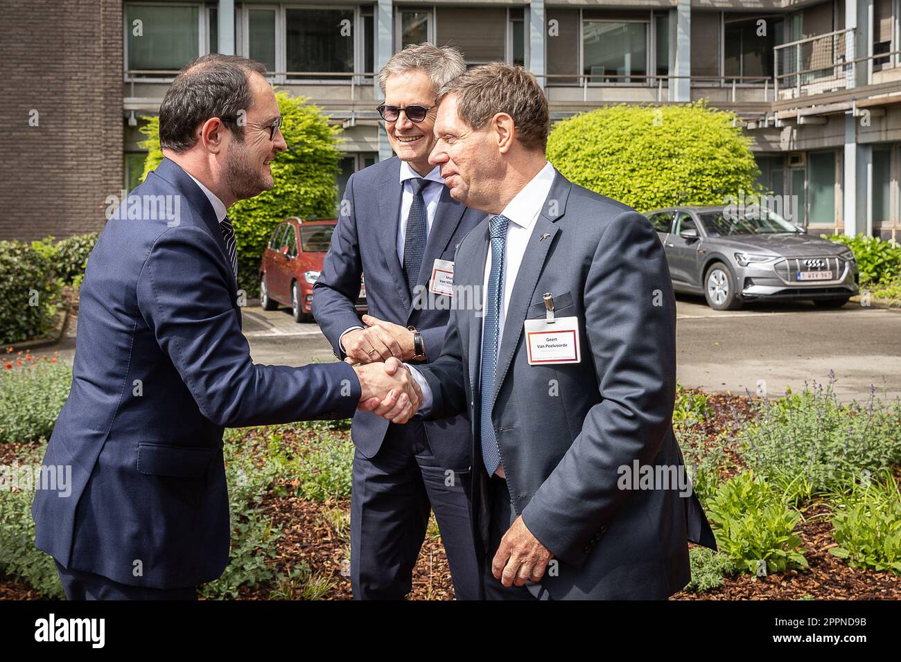 Justice Minister Vincent Van Quickenborne, ArcelorMittal CEO Belgium ...