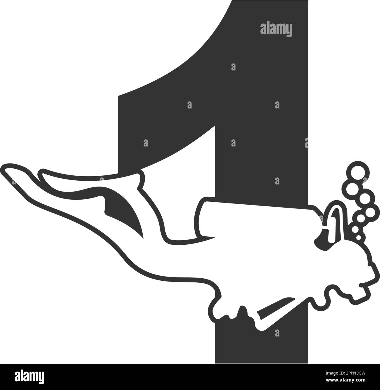Number 1 and someone scuba, diving icon illustration Stock Vector Image ...