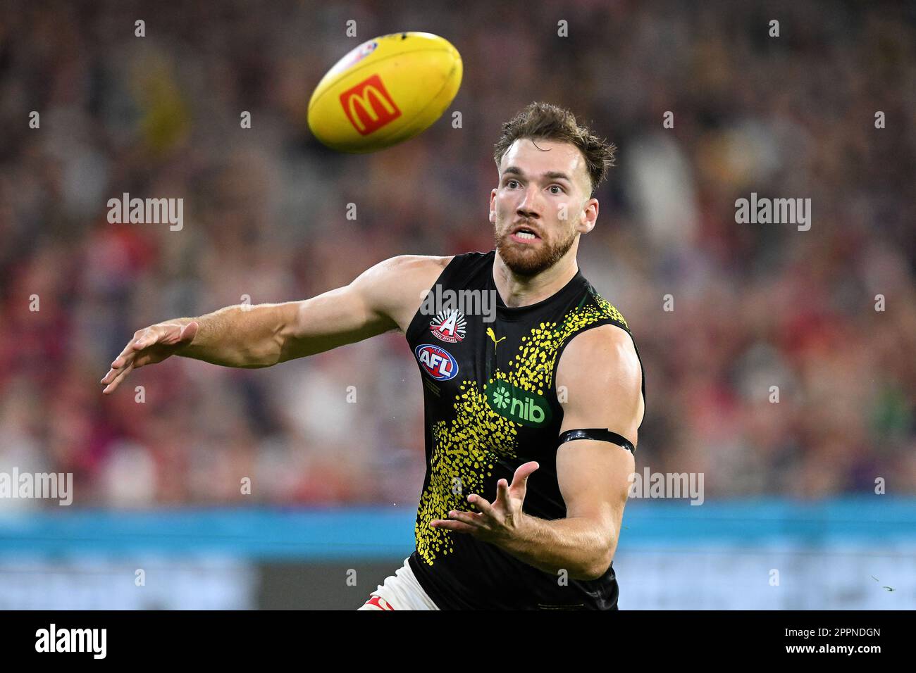 Noah Balta of Richmond in action during the AFL Round 6 match between ...