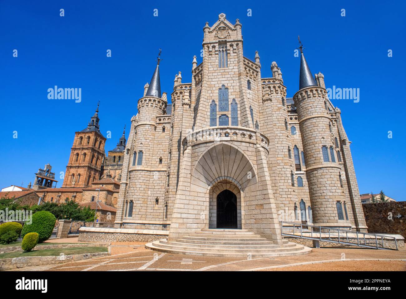 View of the gothic cathedral Episcopal Palace designed by architect ...