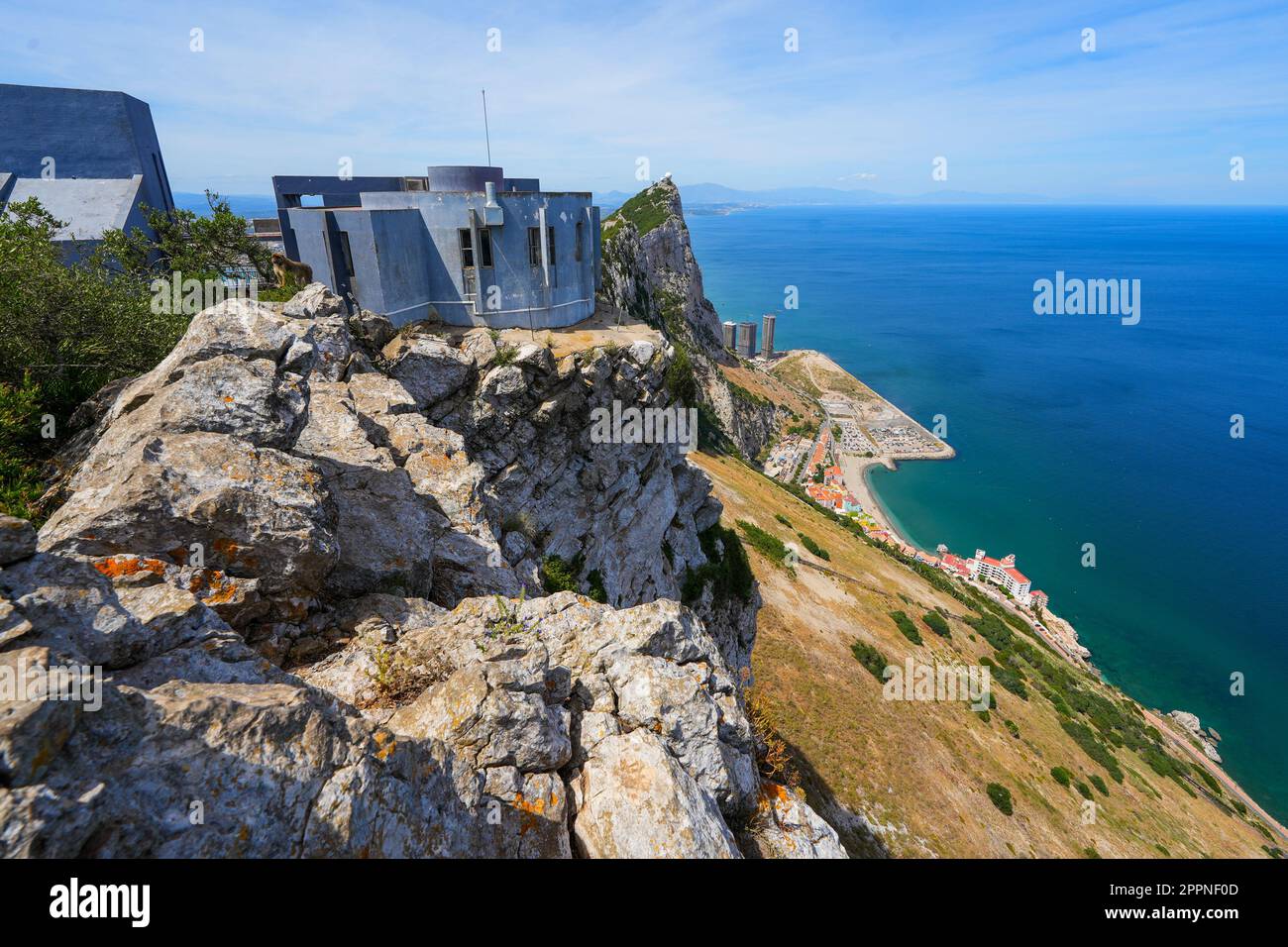 Cable car station at the top of the rock of Gibraltar Stock Photo - Alamy