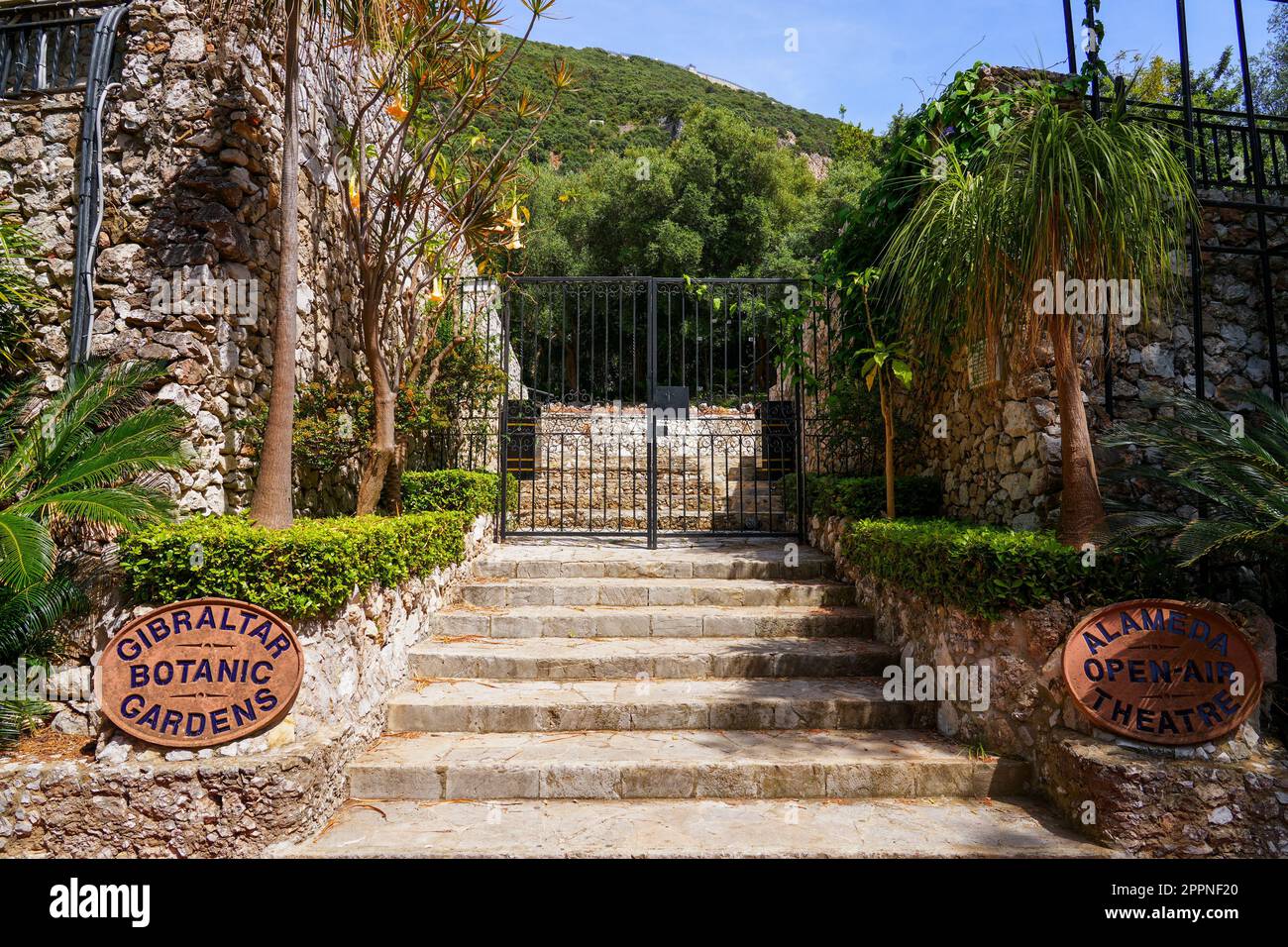 Entrance to the Alameda open-air Theatre in the Gibraltar Botanic ...