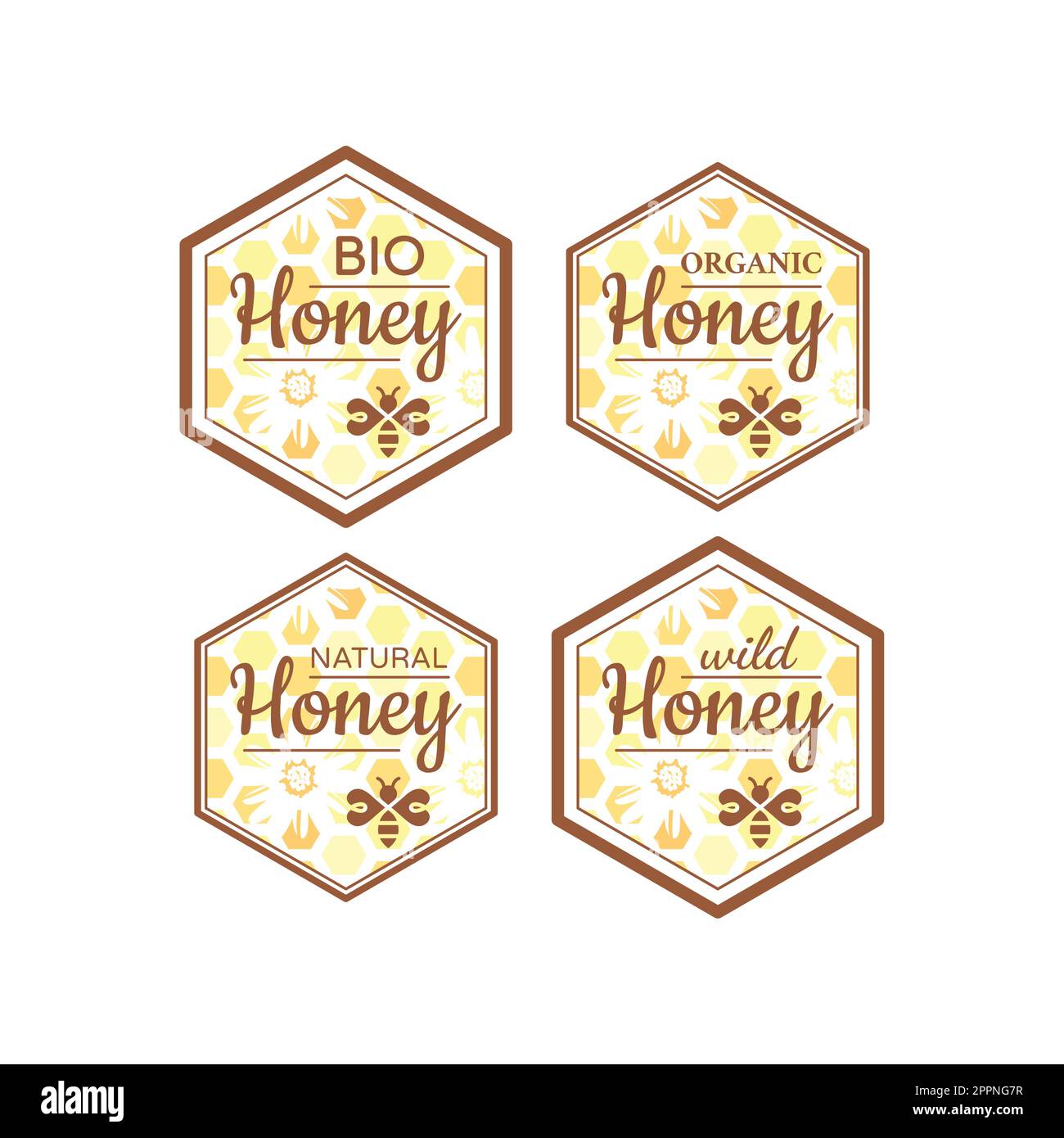 Colorful honey vector label with honeycomb Stock Vector Image & Art - Alamy