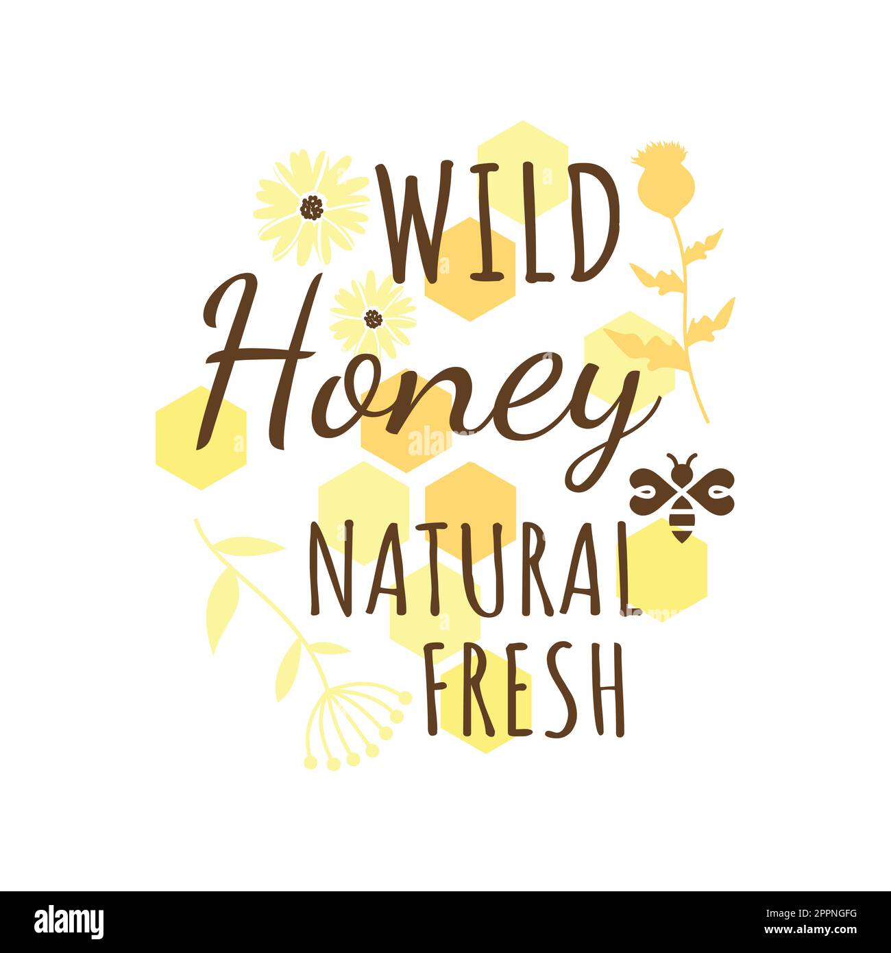 Colorful honey vector label with honeycomb Stock Vector Image & Art - Alamy