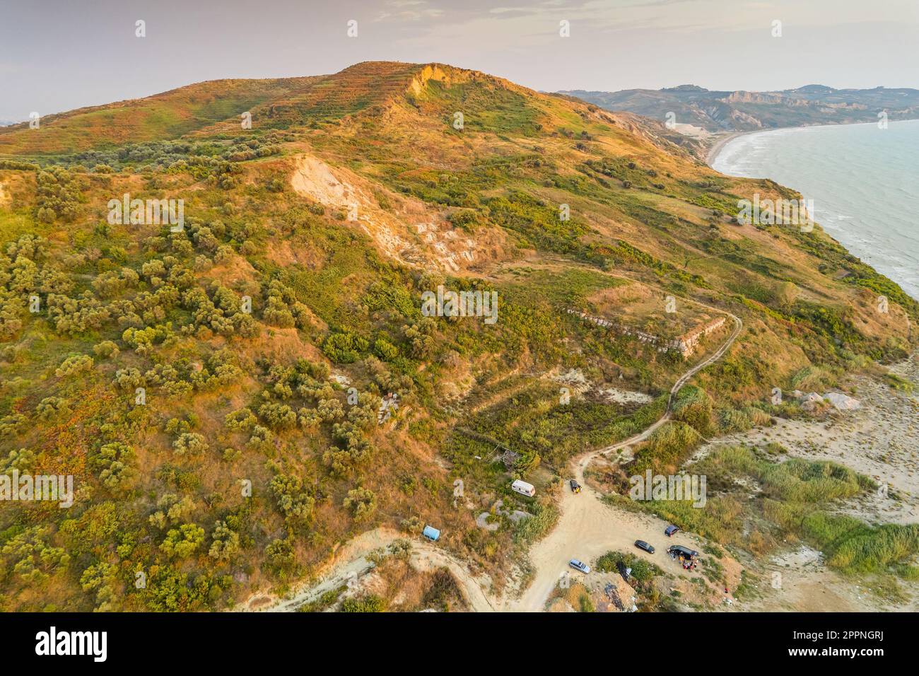 Coastline of Albania by village Karpen in summer sunset Stock Photo - Alamy