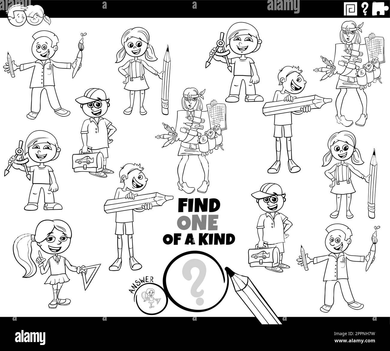 Cartoon boy girl kids one Stock Vector Images - Alamy