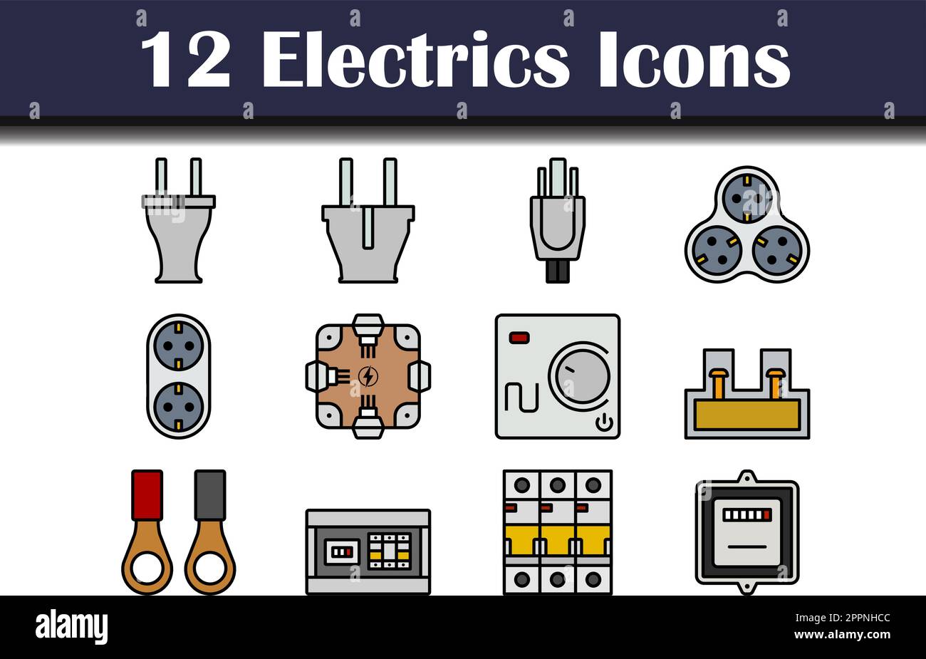 Electrics Icon Set Stock Vector Image & Art - Alamy