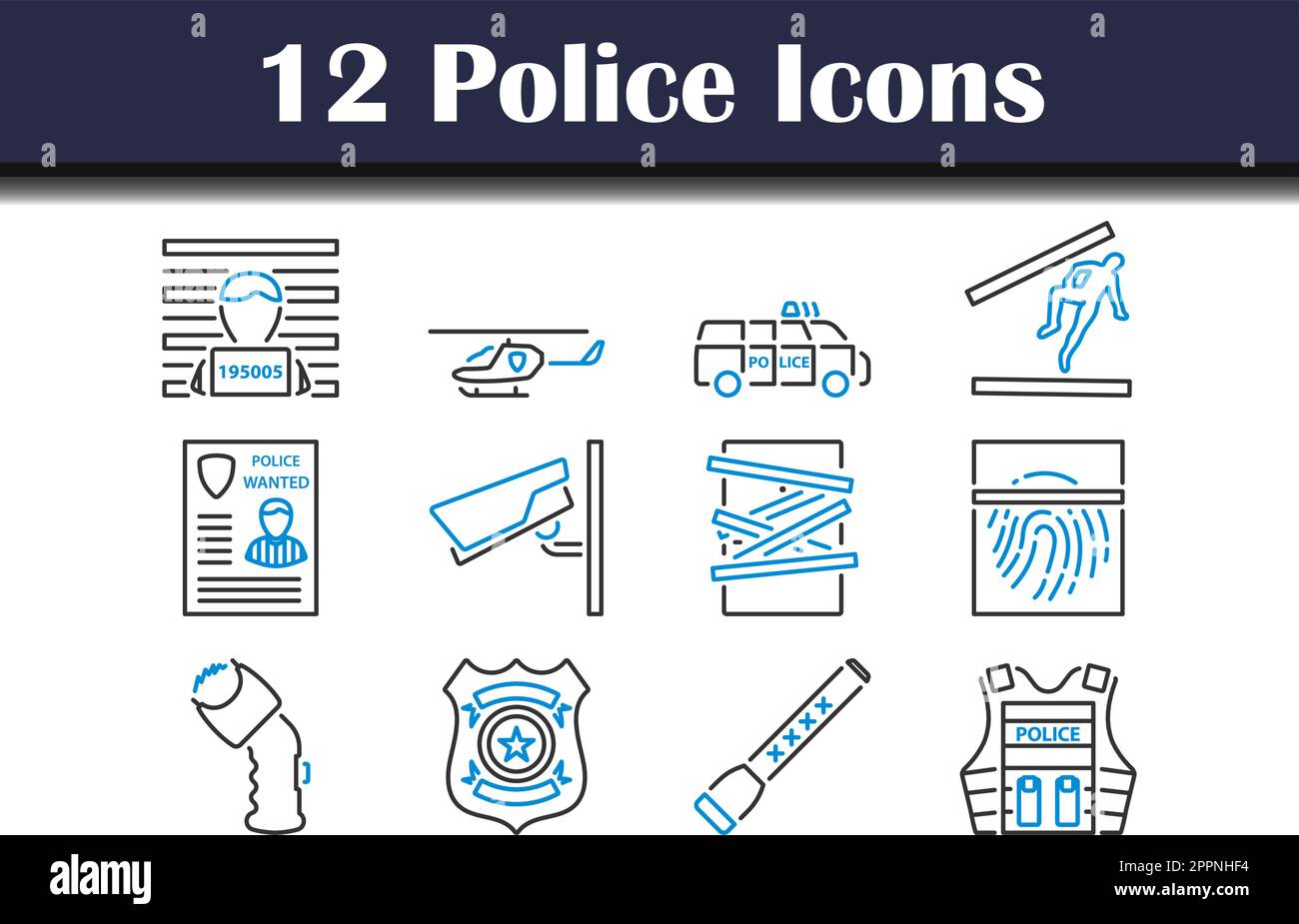 Police Icon Set Stock Vector Image & Art - Alamy
