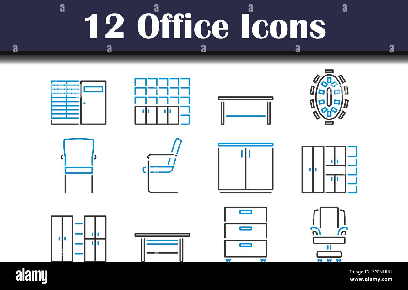 Office Icon Set Stock Vector Image & Art - Alamy