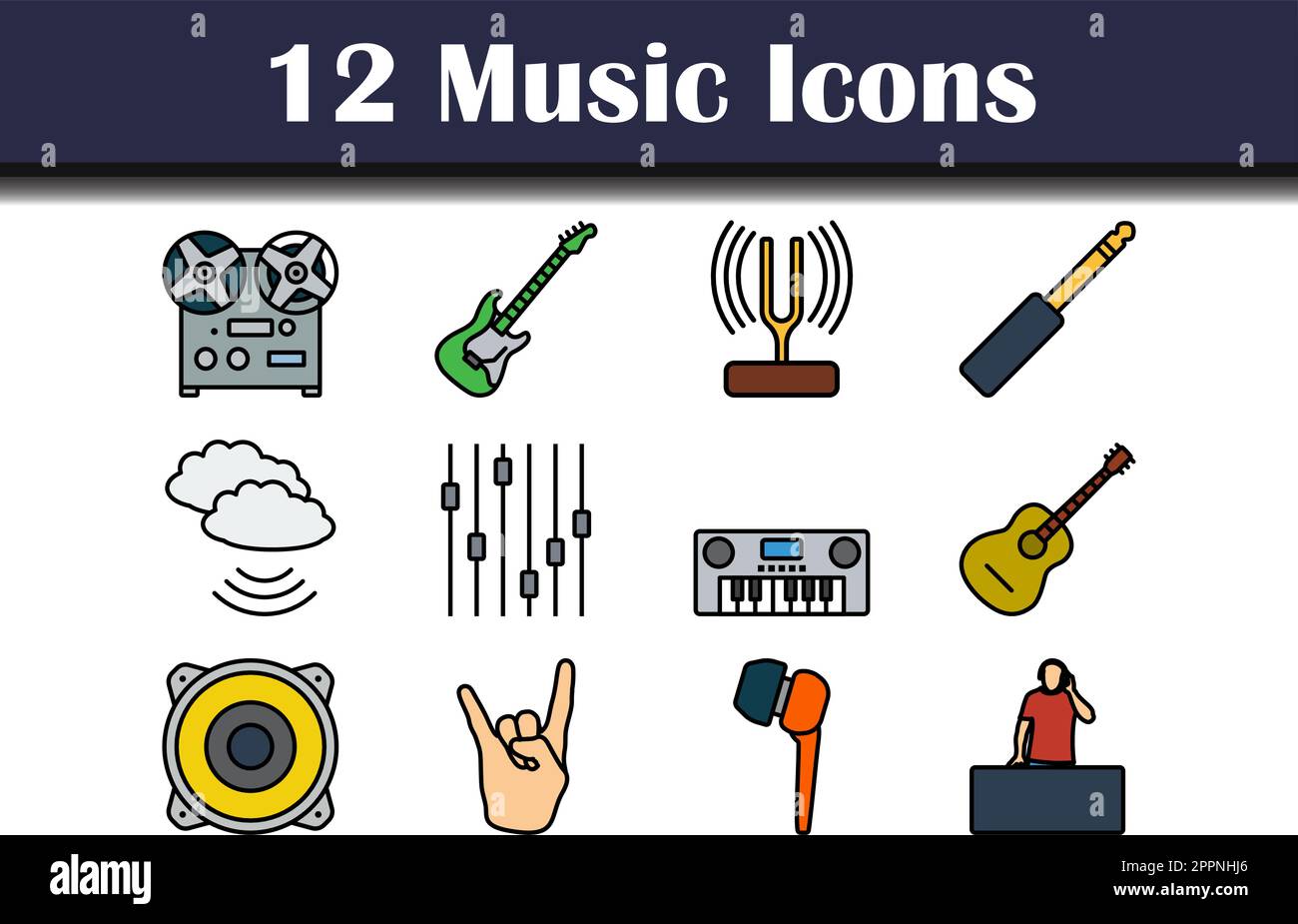 Music Icon Set Stock Vector Image & Art - Alamy