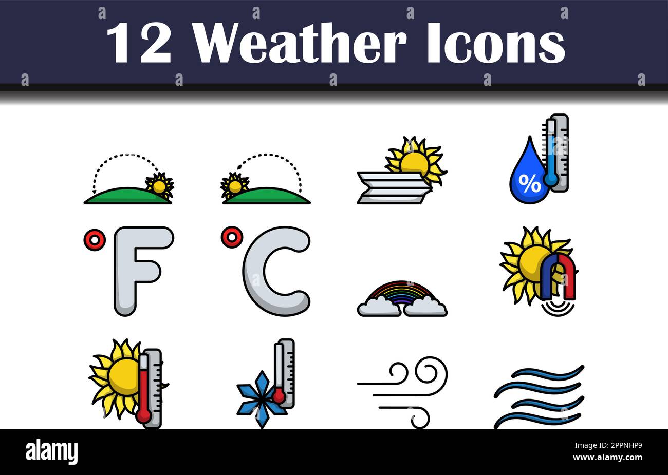 Storm sunset and rainbow Stock Vector Images - Alamy