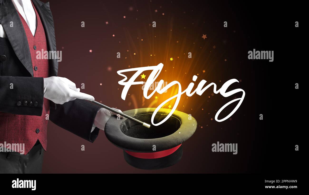 Old Magician is showing magic trick Stock Photo - Alamy