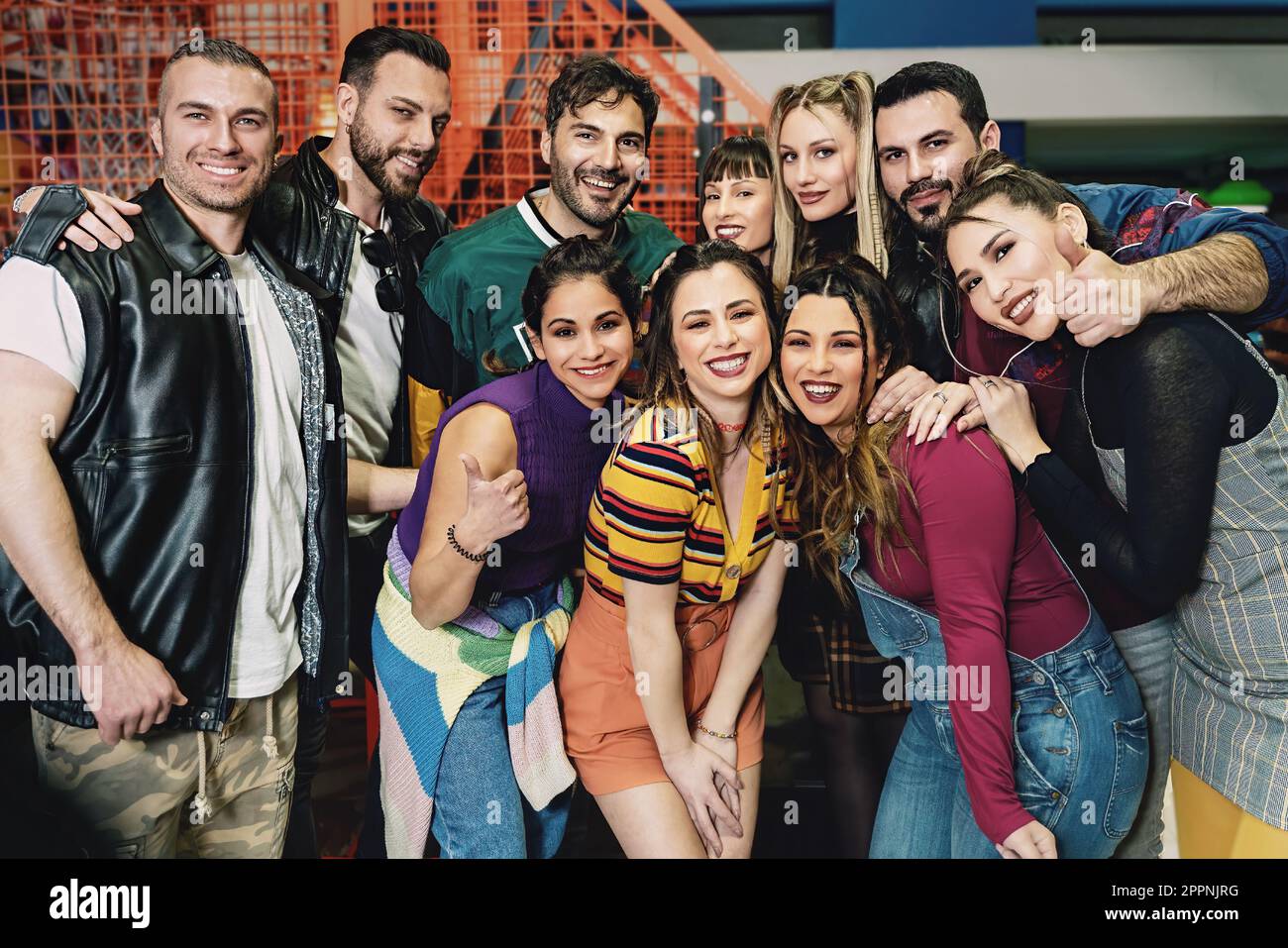 Group friends posing on hi-res stock photography and images - Alamy