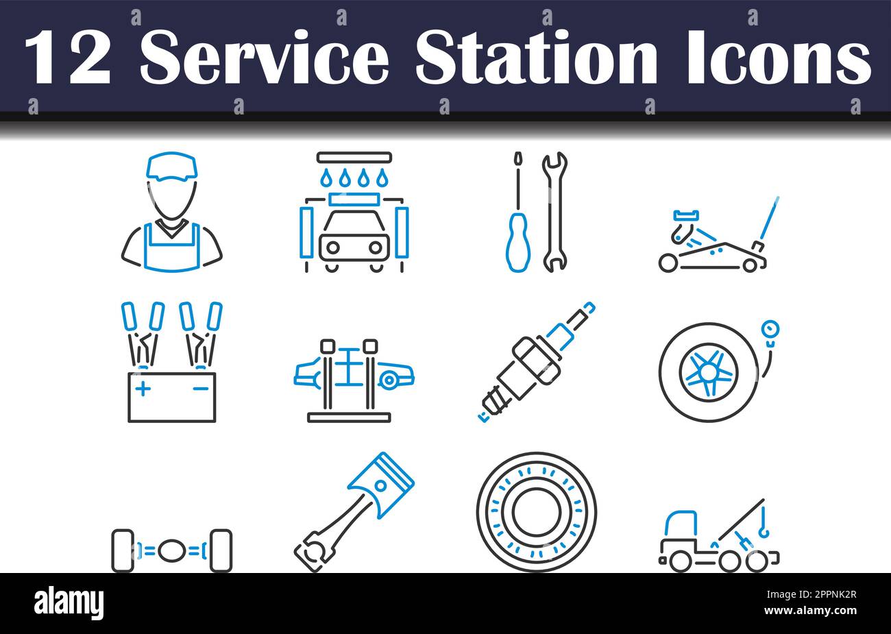Service Station Icon Set Stock Vector Image & Art - Alamy