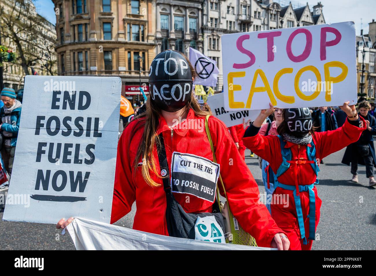 London, UK. 24th Apr, 2023. Stop Eacop protesters join The March to end ...