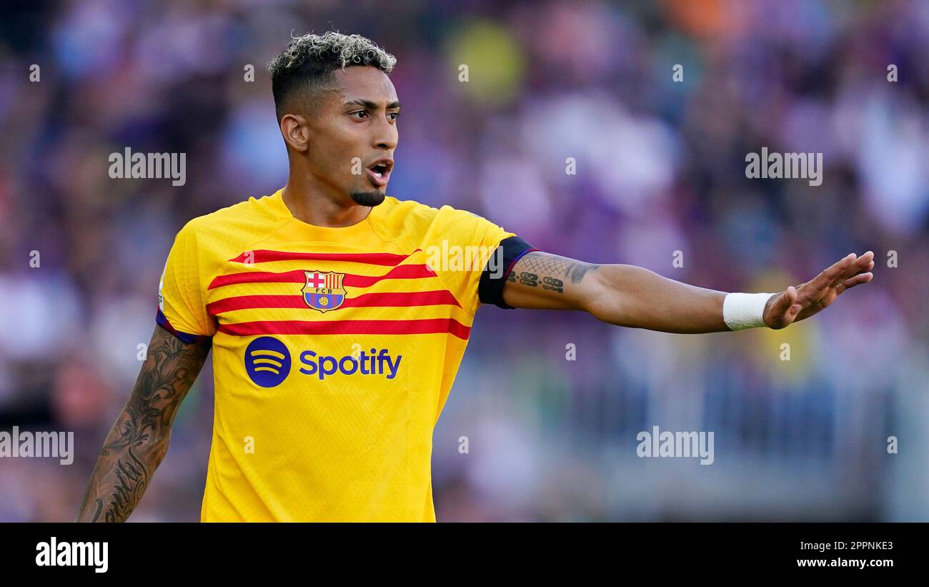 Raphael Dias Belloli Raphinha of FC Barcelona during the La Liga match between FC Barcelona and ...