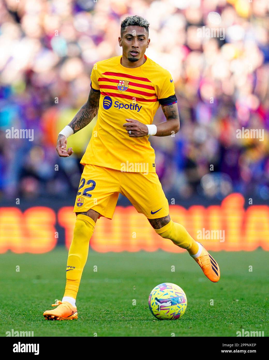 Raphael Dias Belloli Raphinha of FC Barcelona during the La Liga match between FC Barcelona and ...