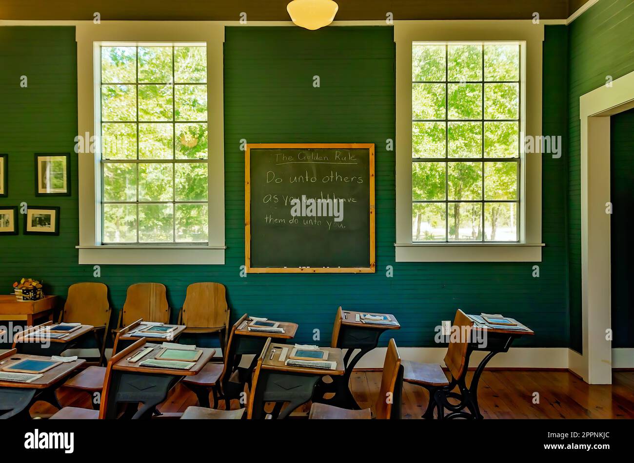 The Golden Rule is written on a blackboard in the Little Red ...