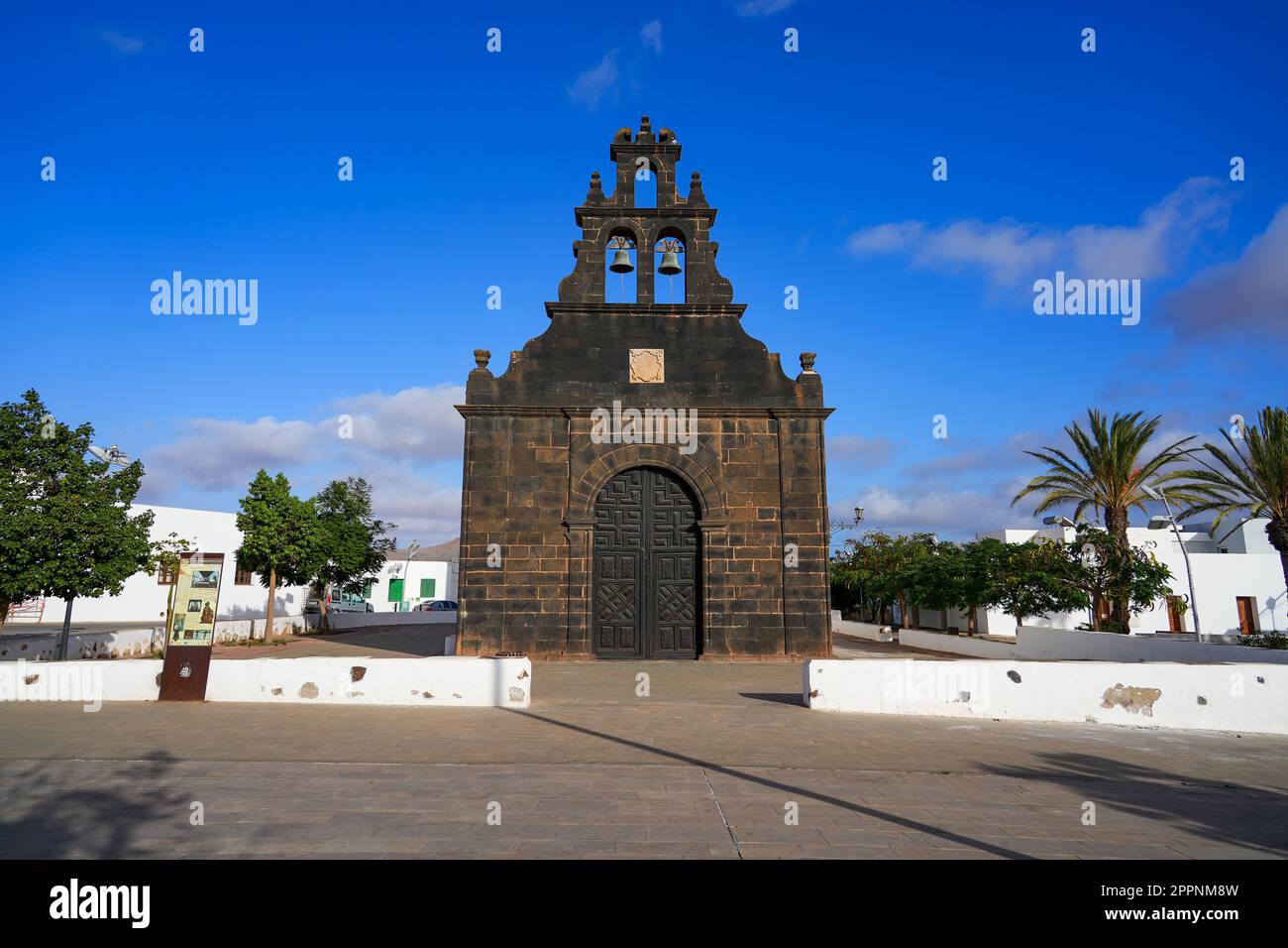 Parroquia de Santa Ana ("Saint Anne Parish") white church in the rural ...