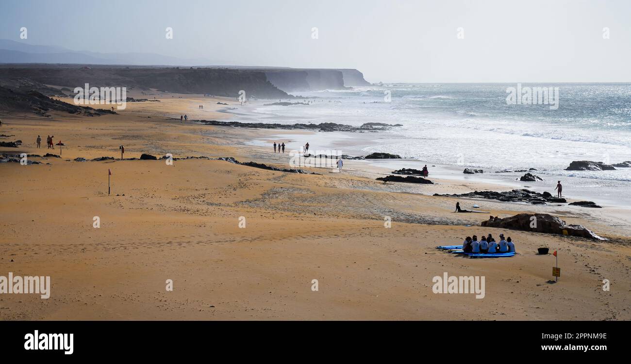 Playa del Castillo ("Castle Beach") near the village of El Cotillo in ...