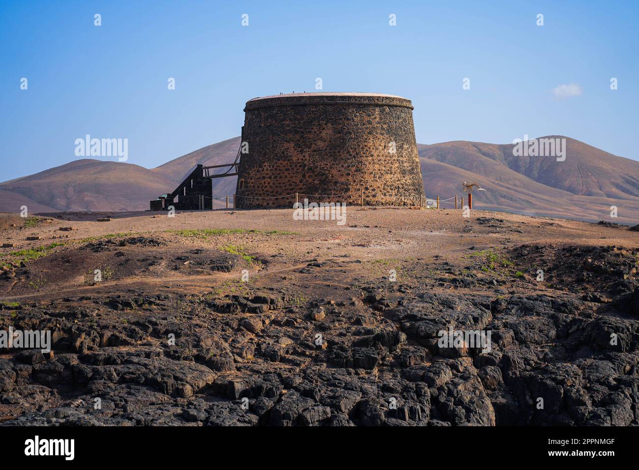 Castillo de El Toston, constituted of a fortified tower sitting on top ...