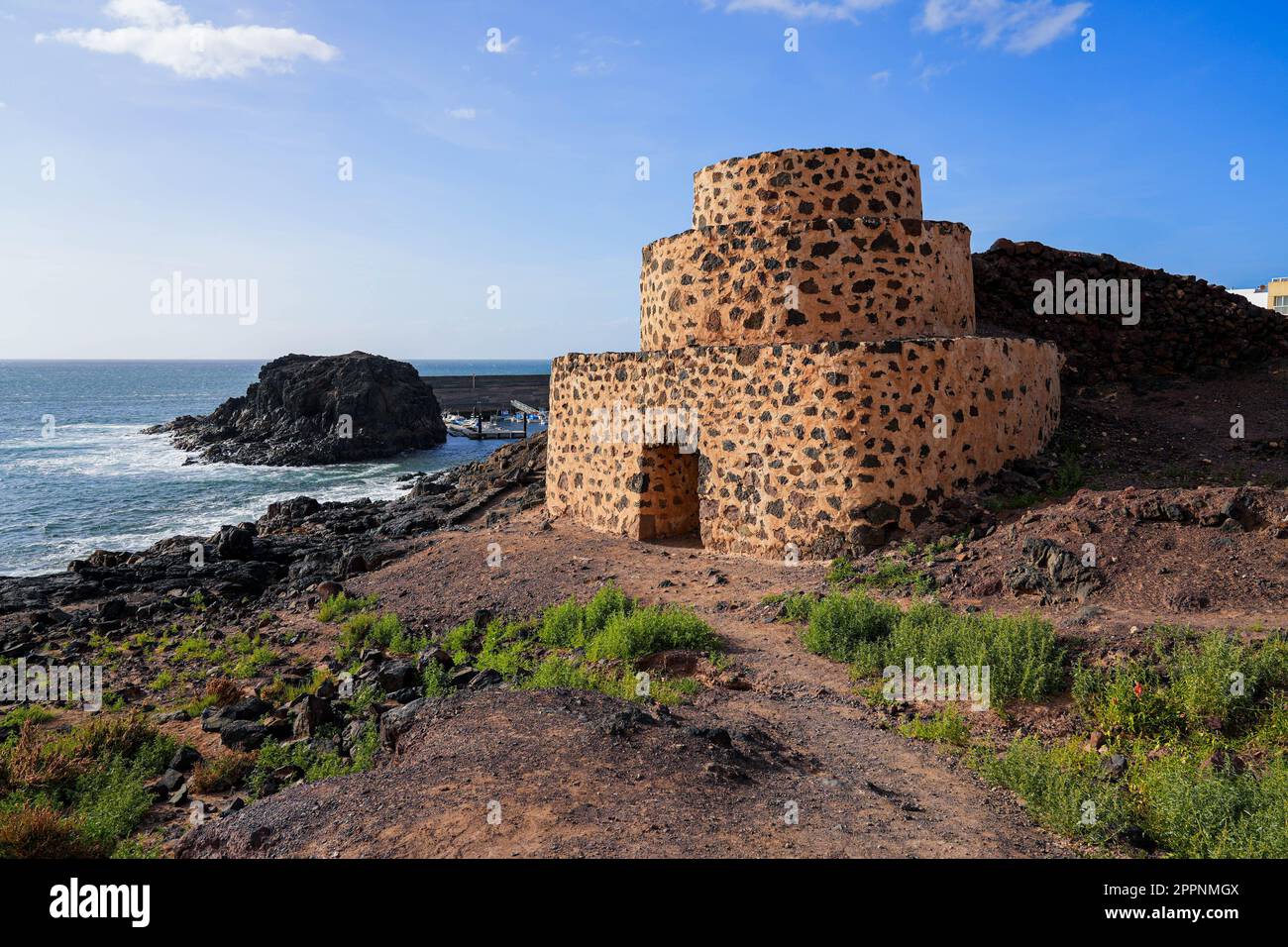 Old lime kilns made out of stone and constituted of a round stepped ...