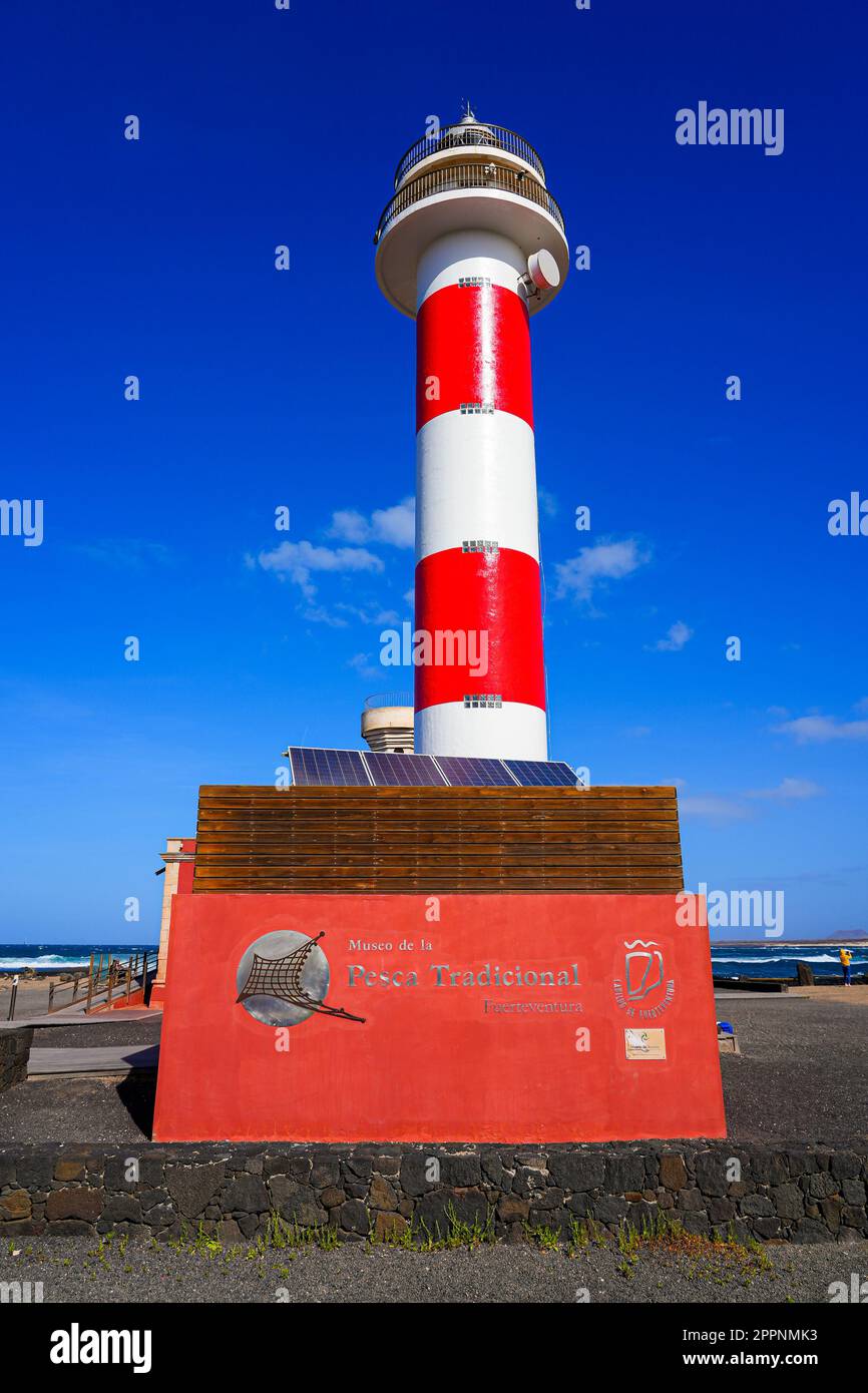 Red and white striped tower with a 2-stories observation deck and a ...