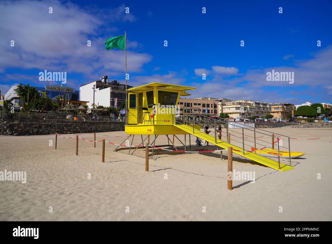 Lifeguards tower on Playa Chica ("Chica Beach") in Puerto del Rosario ...