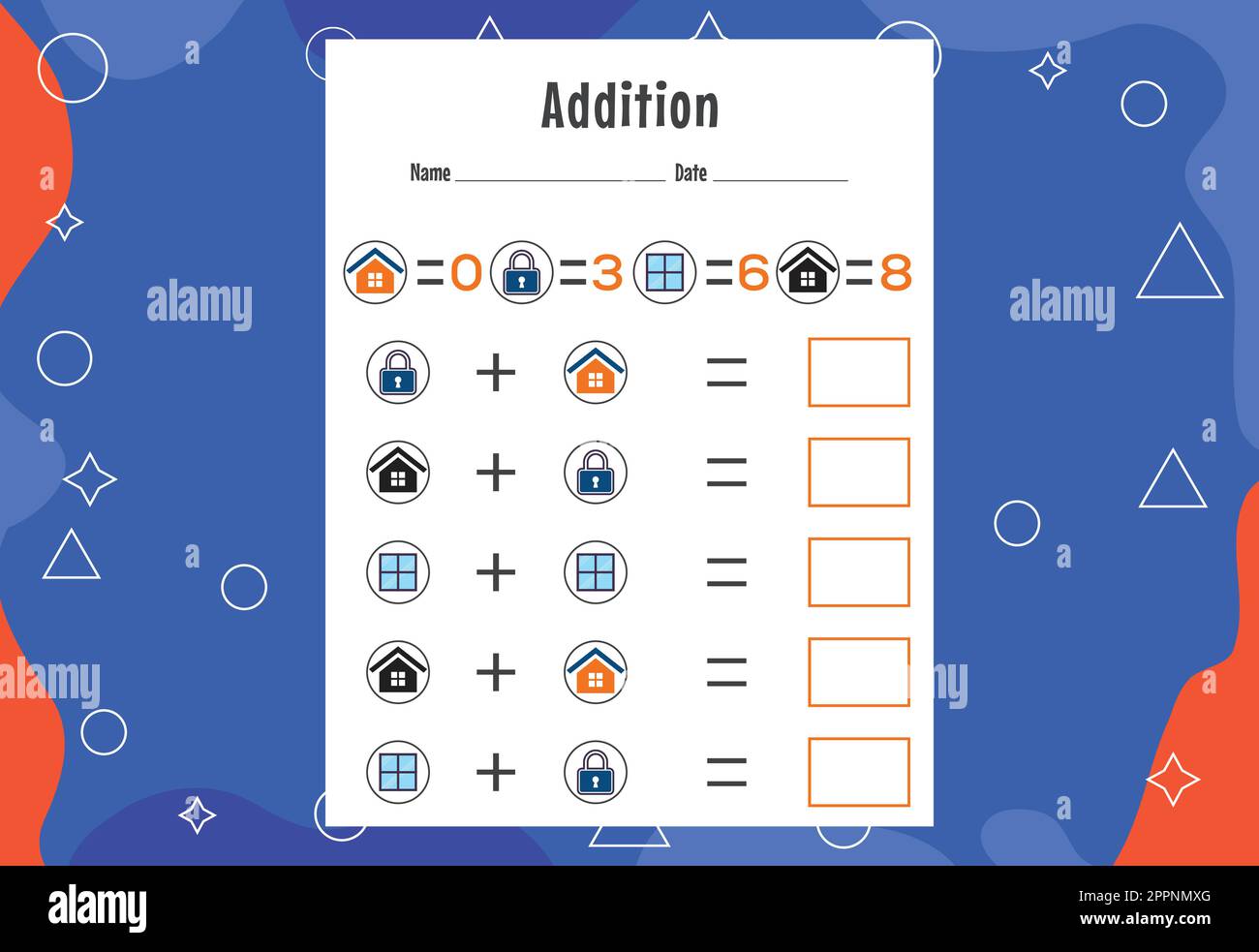 Addition with different elements for kids. An educational page for kids ...
