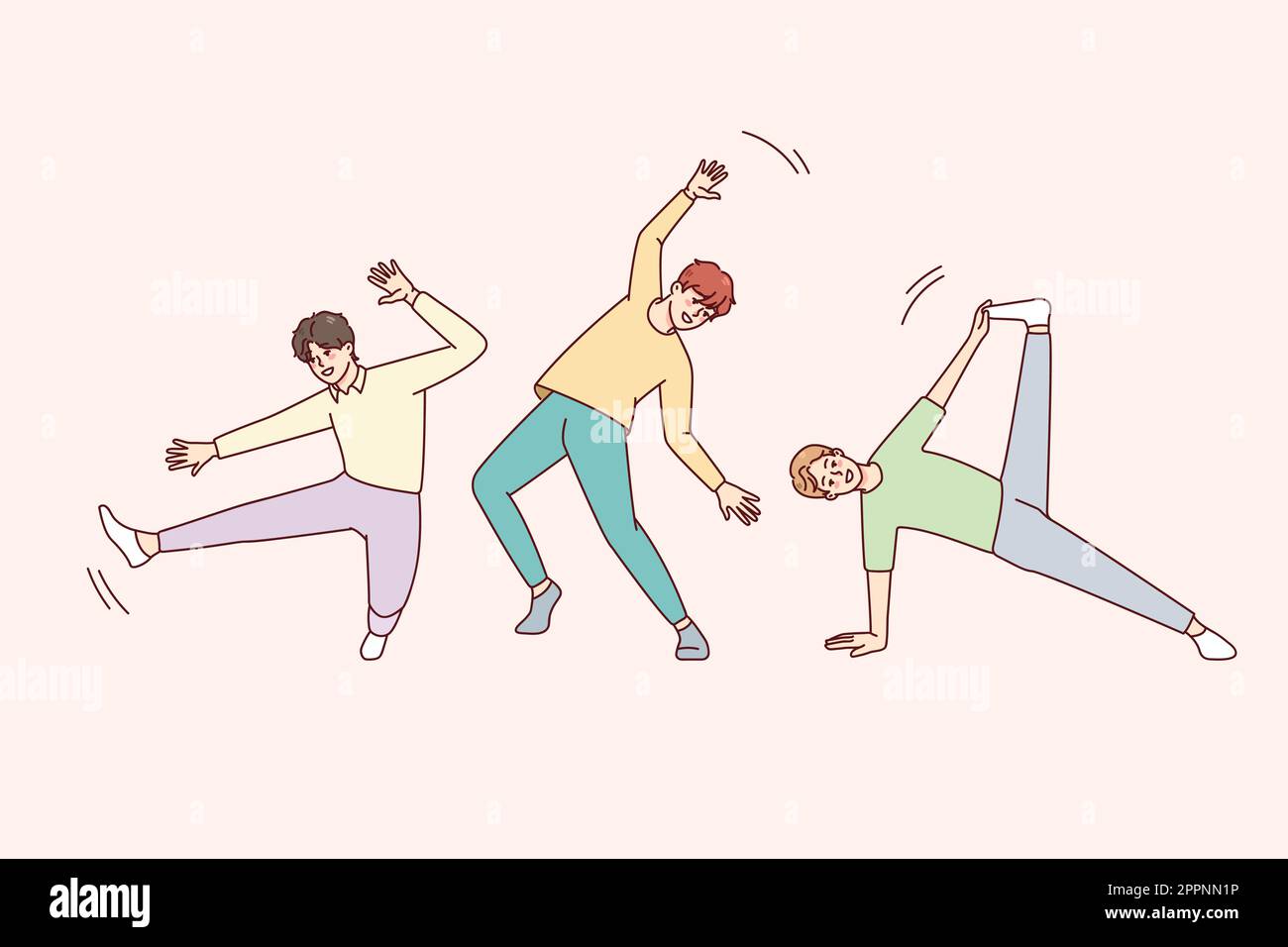 Smiling boys dancing together Stock Vector Image & Art - Alamy