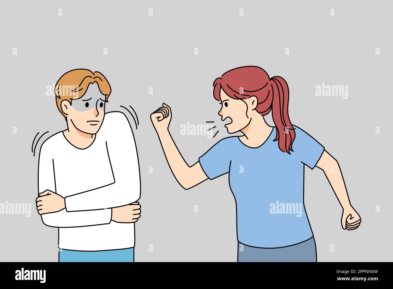 Mad woman bullying husband Stock Vector Image & Art - Alamy