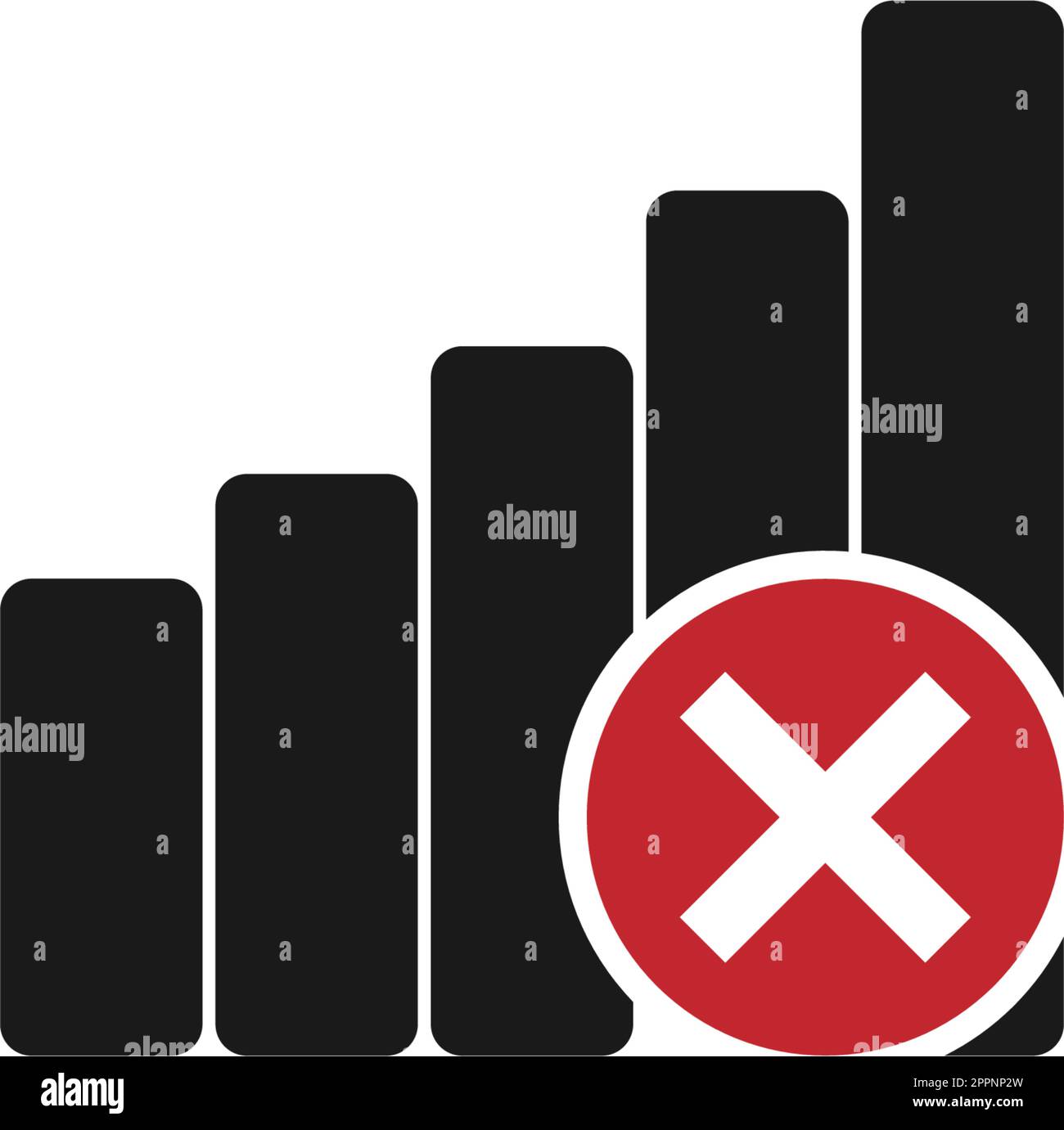 Signal disconected, signal cut off icon template Stock Vector Image ...