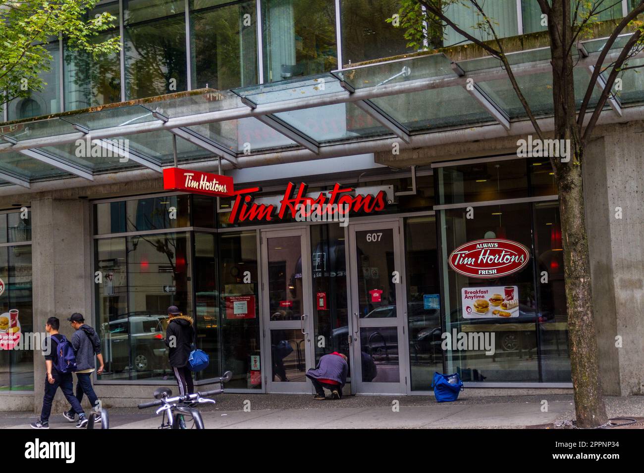 Tim Hortons restaurant in Downtown Vancouver British Columbia Canada ...