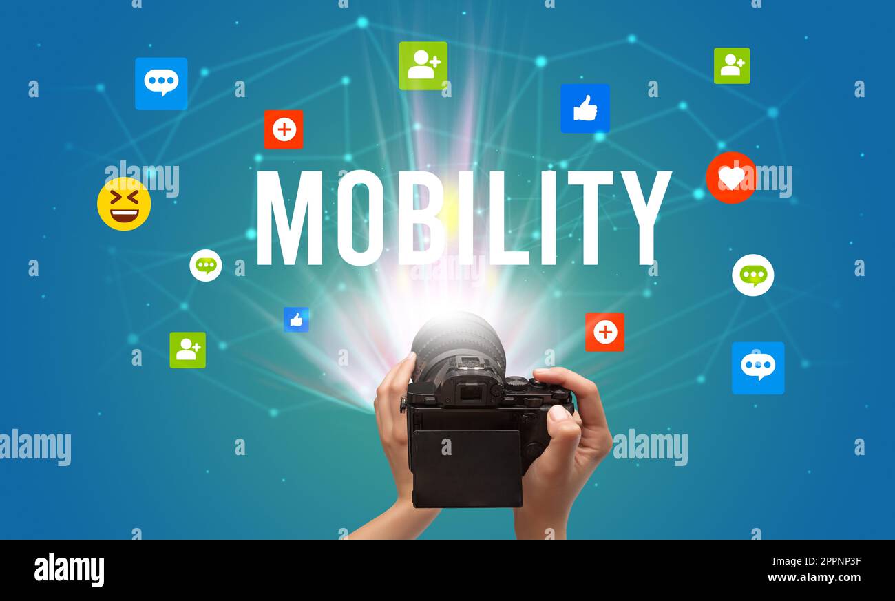 Using camera to capture social media content Stock Photo - Alamy