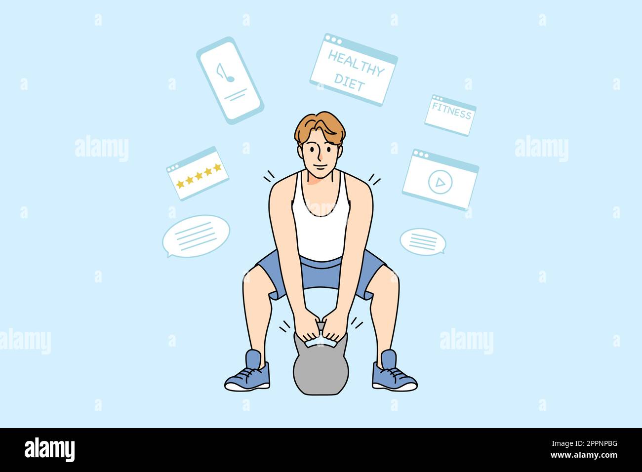 Man exercise gym squat Stock Vector Images - Alamy