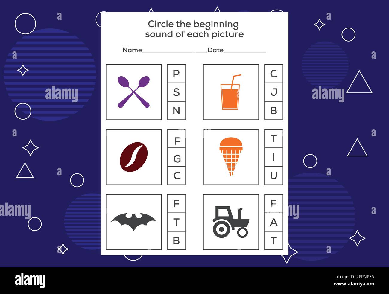 Circle the beginning sound of each picture. Educational game for kids ...