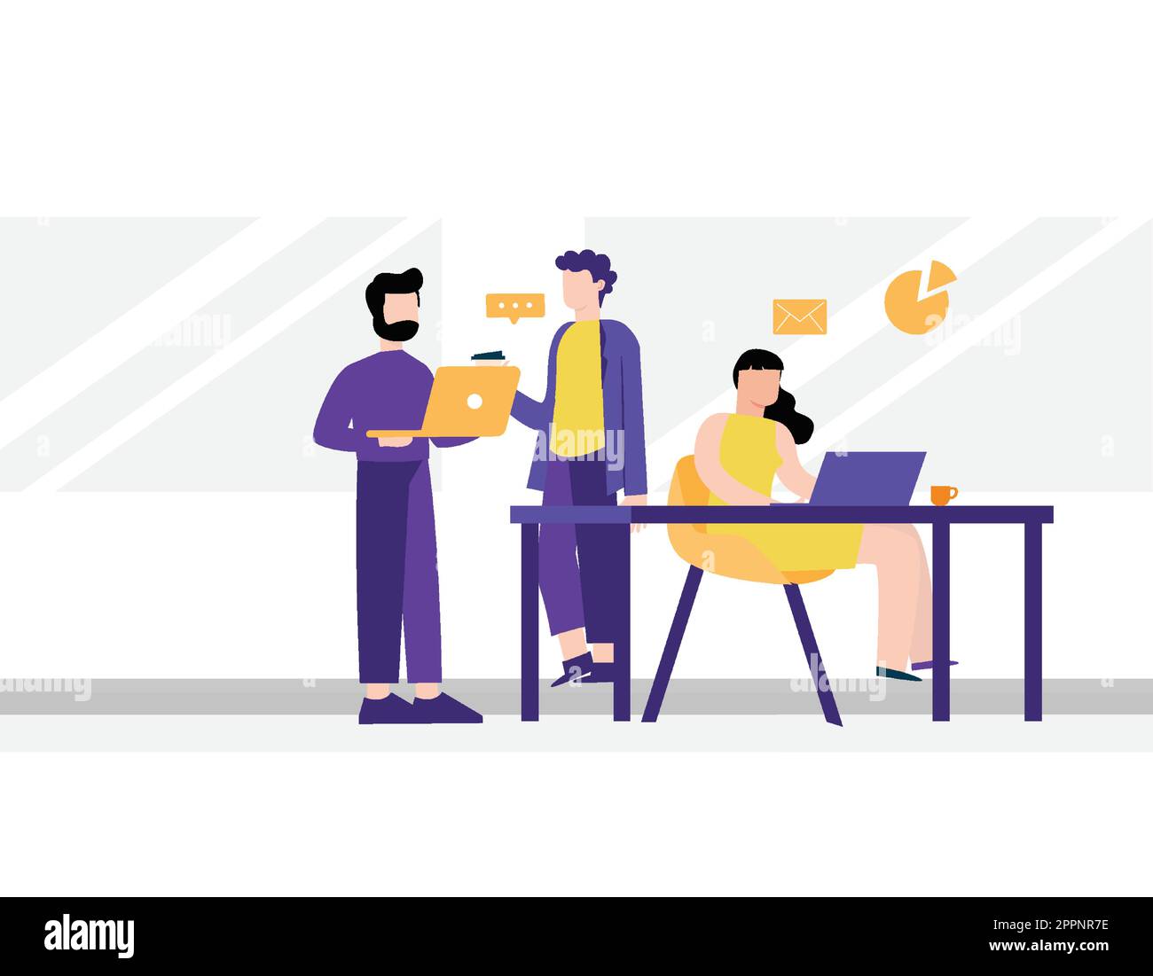 Employees working happy Stock Vector Images - Alamy