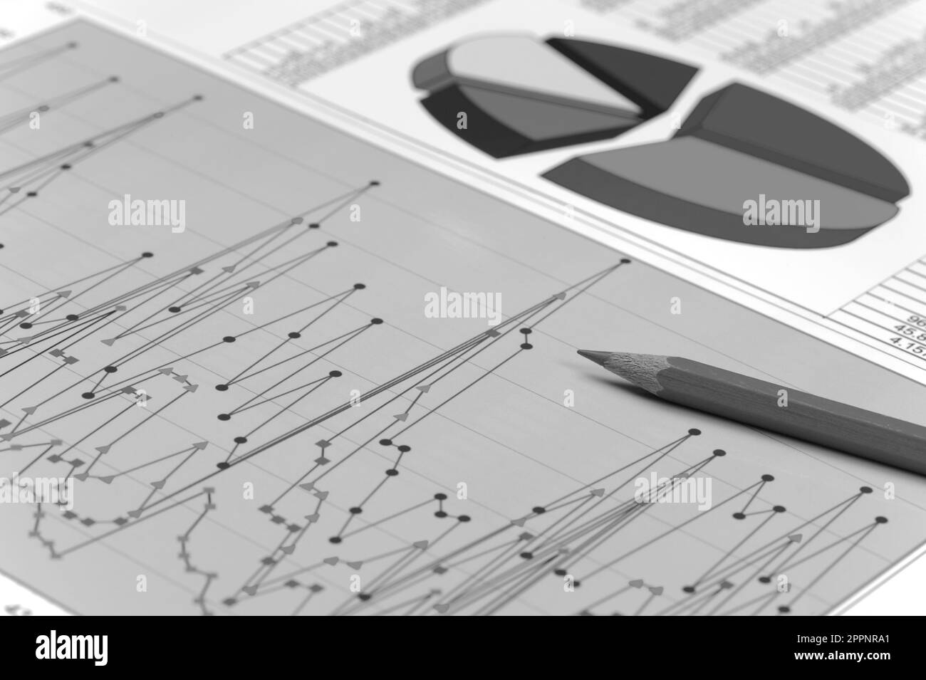 business, finance and economy with chart, calculator and data Stock ...