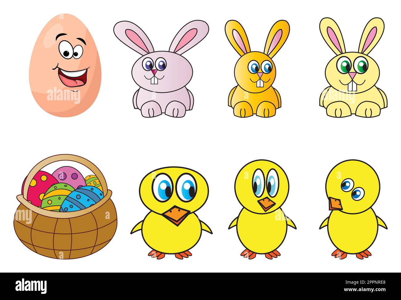 easter icon set. Vector illustration isolated on white background Stock ...