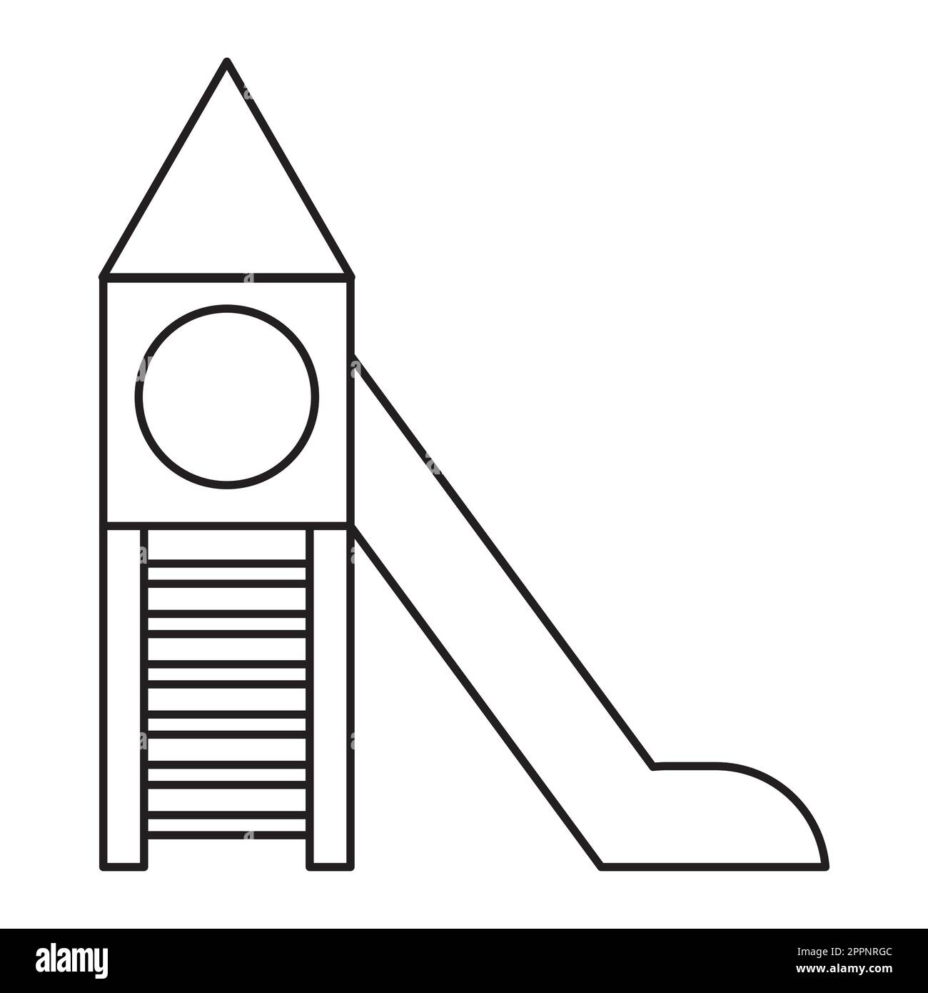 playground slide icon. Outline vector symbol isolated on white background Stock Vector Image ...