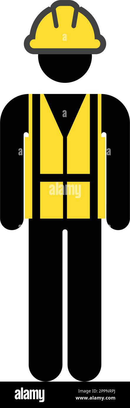 Manual worker icon vector male construction service person profile ...